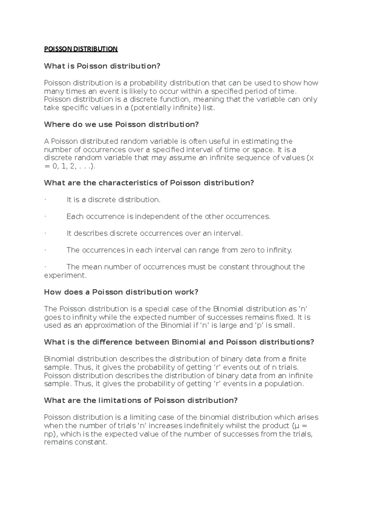 Poisson Distribution - study - POISSON DISTRIBUTION What is Poisson ...