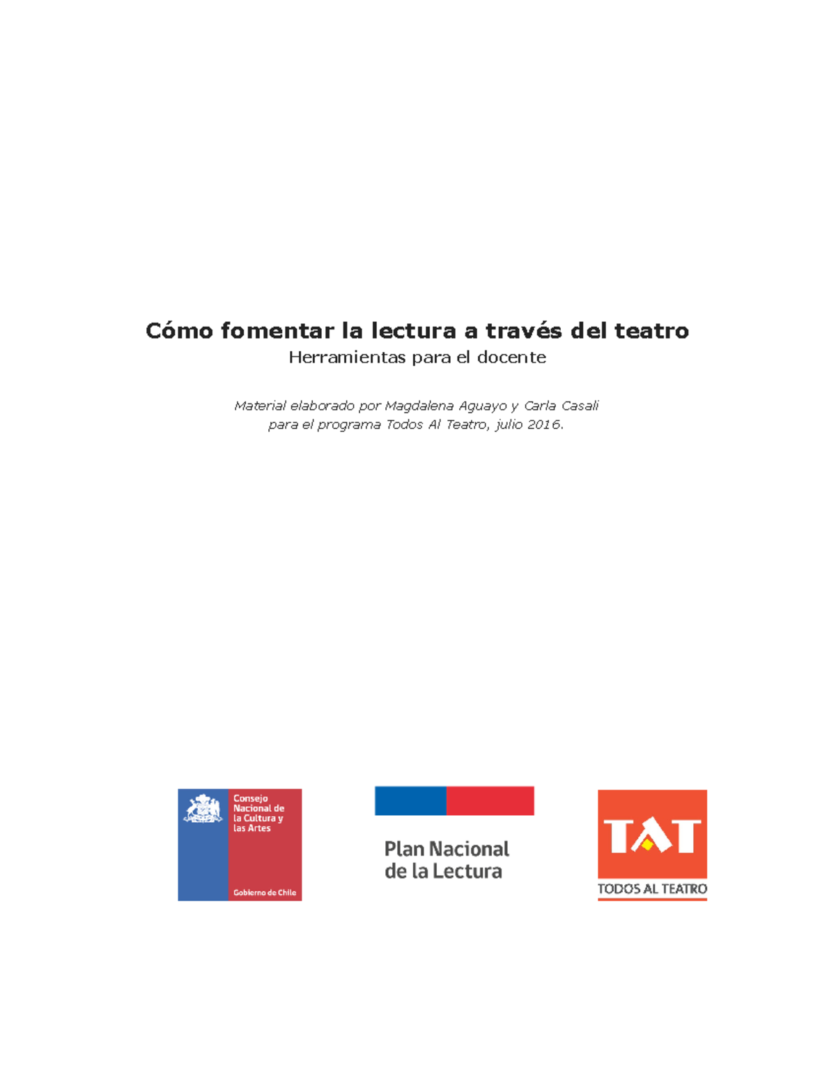 Cómo fomentar la lectura a través del teatro - - Studocu