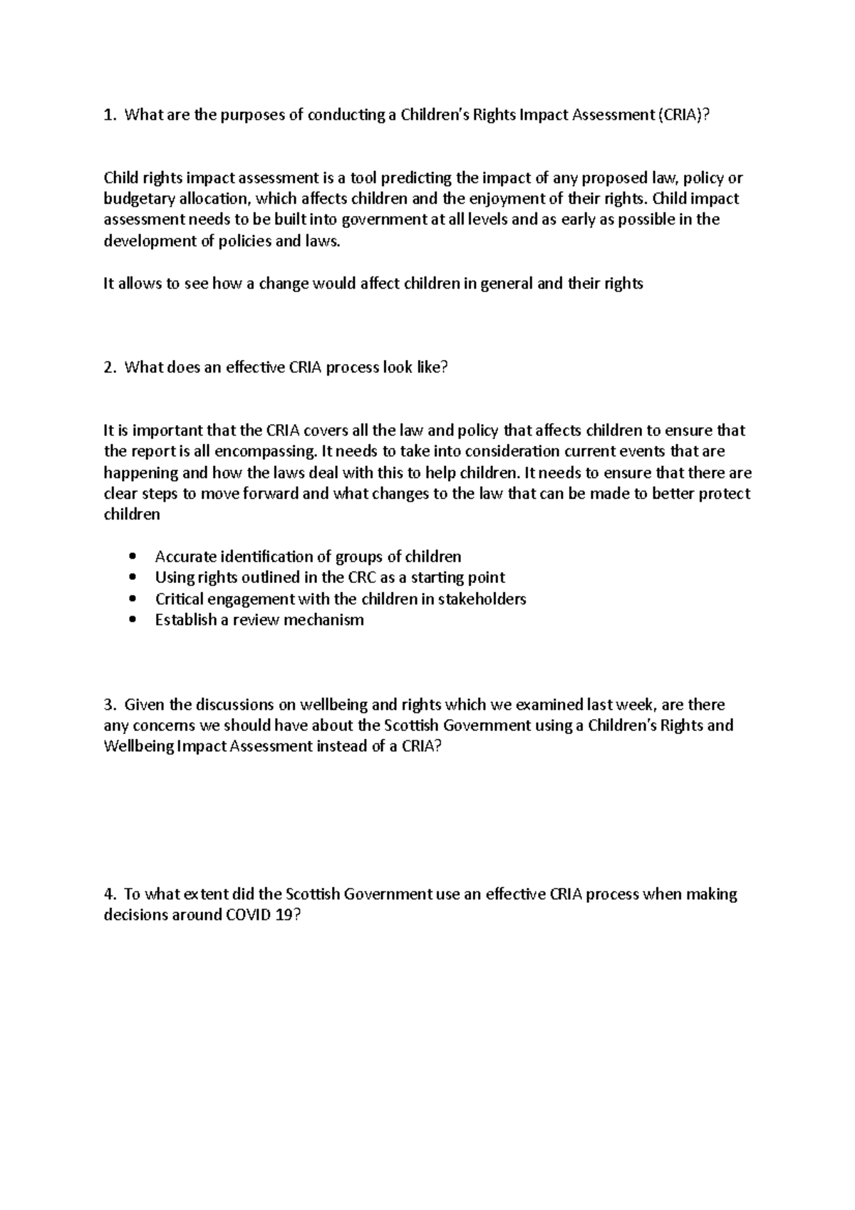 Seminar 5 - What are the purposes of conducting a Children’s Rights ...