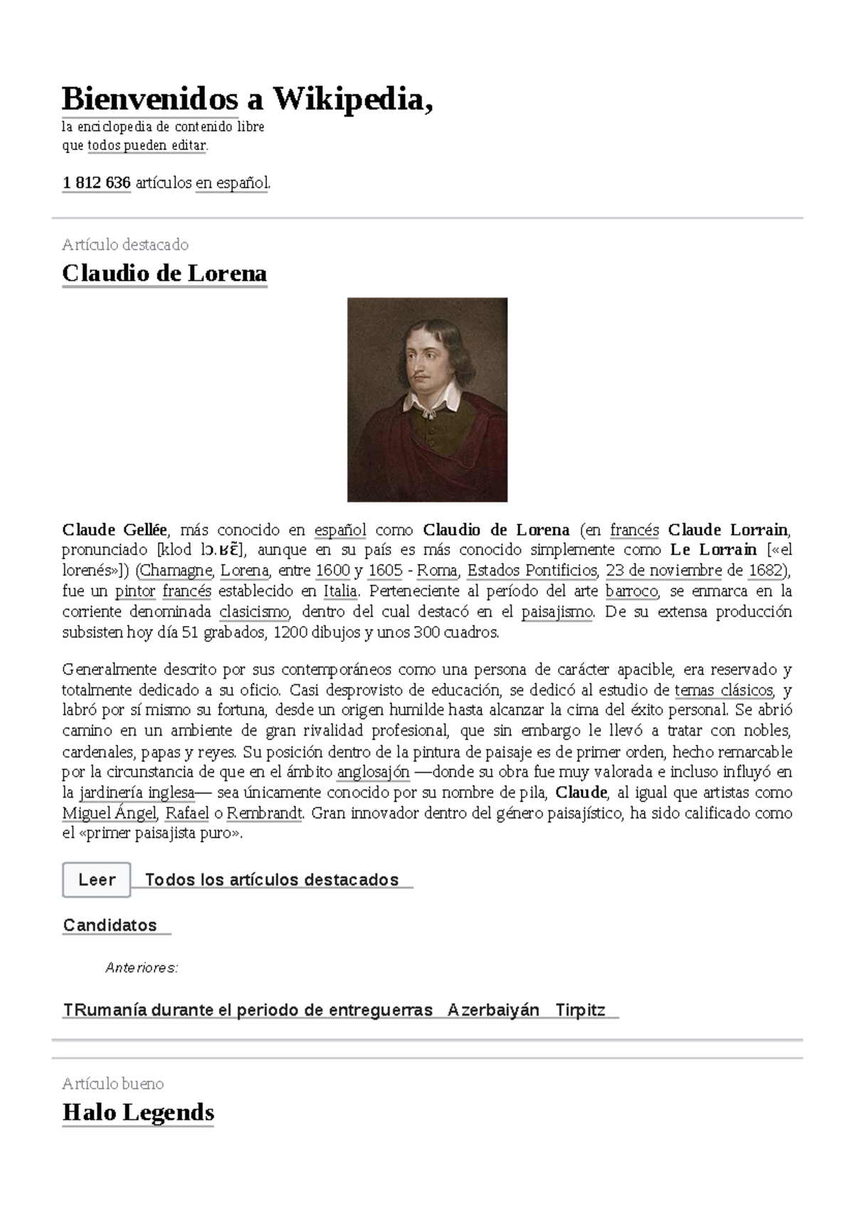 Wikipedia Portada - Carlos - Bienvenidos a Wikipedia, la enciclopedia ...