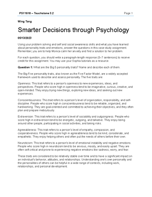 Wing Tang Lab Report Sensory Transduction - NAME: Wing Tang DATE: 04/20 ...
