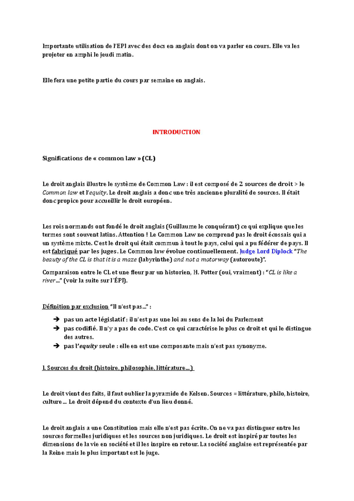 Common-law - Importante utilisation de l’EPI avec des docs en anglais ...