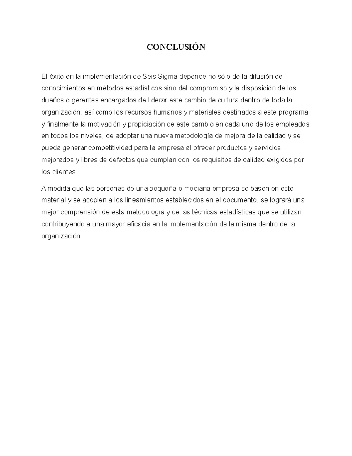 20 - Resumen administracion de empresa - CONCLUSIÓN El éxito en la ...
