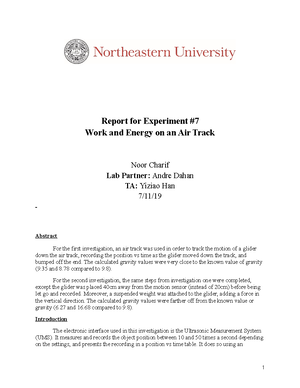 Lab Report for #4 Forces and Torques in Equilibrium - Report for ...