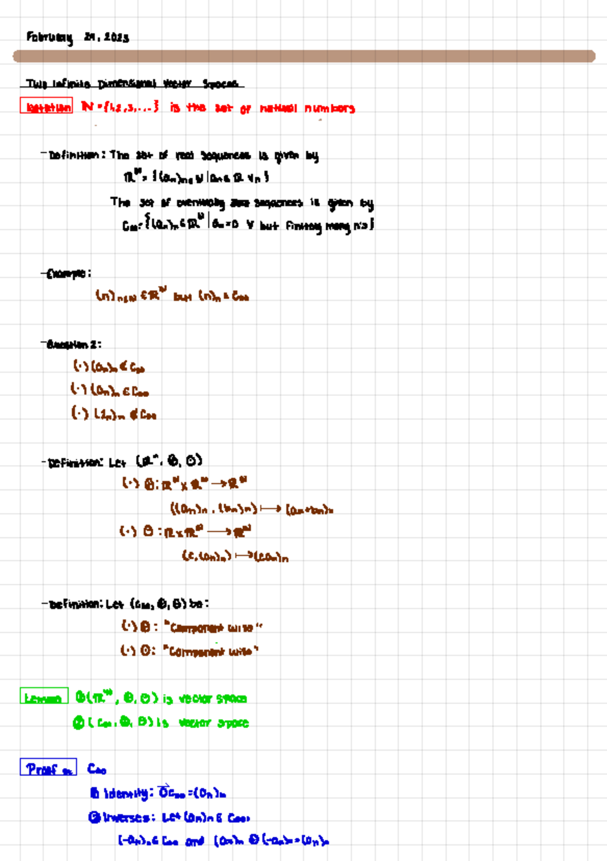 Introduction To Linear Algebra 8 - February 24, 2023 Two Infinite ...