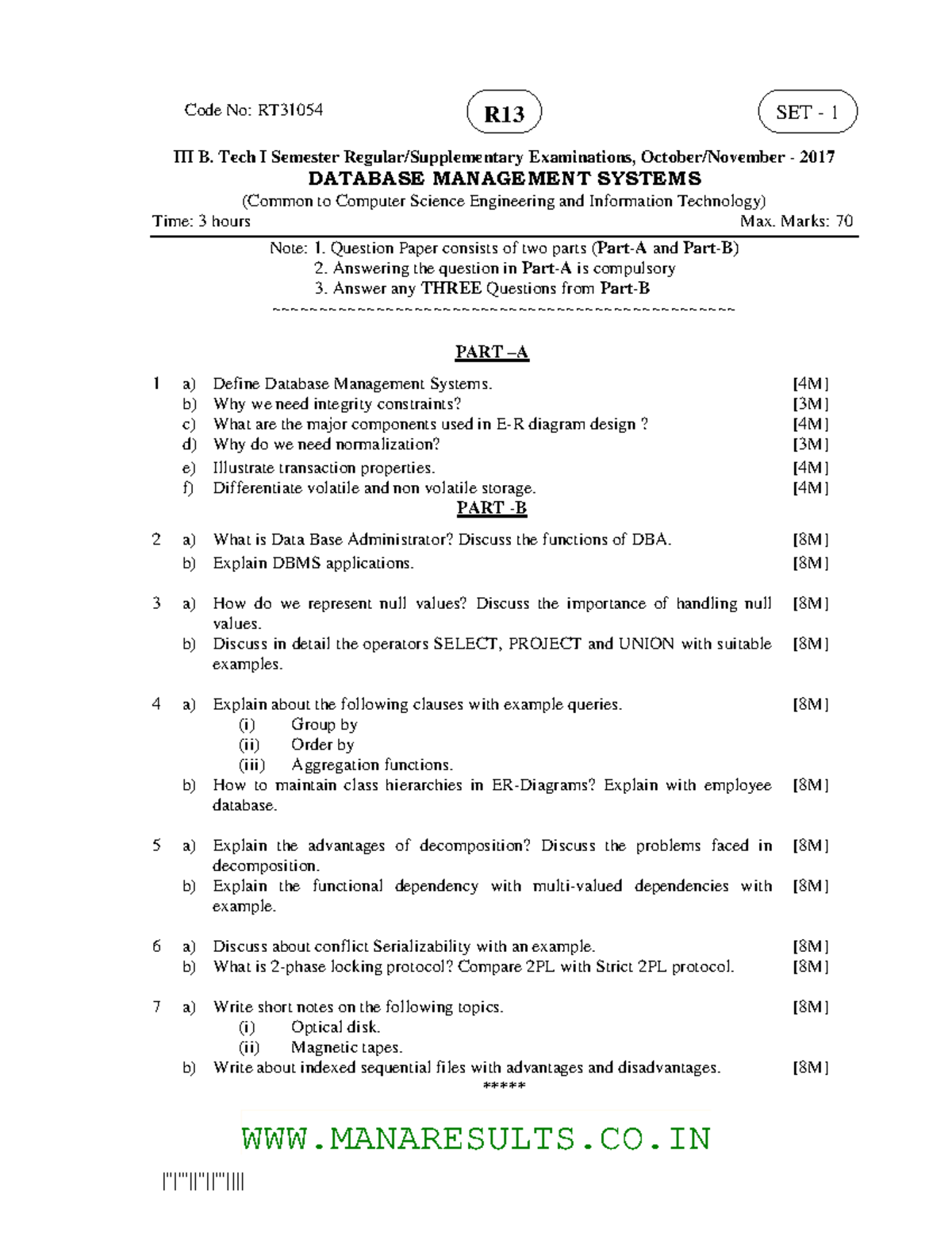 Data base management system - III B. Tech I Semester Regular ...