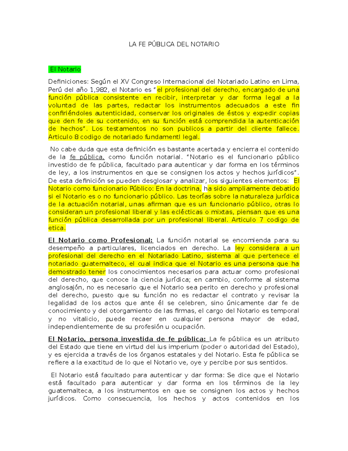 LA FE Pública DEL Notario - LA FE PÚBLICA DEL NOTARIO El Notario ...