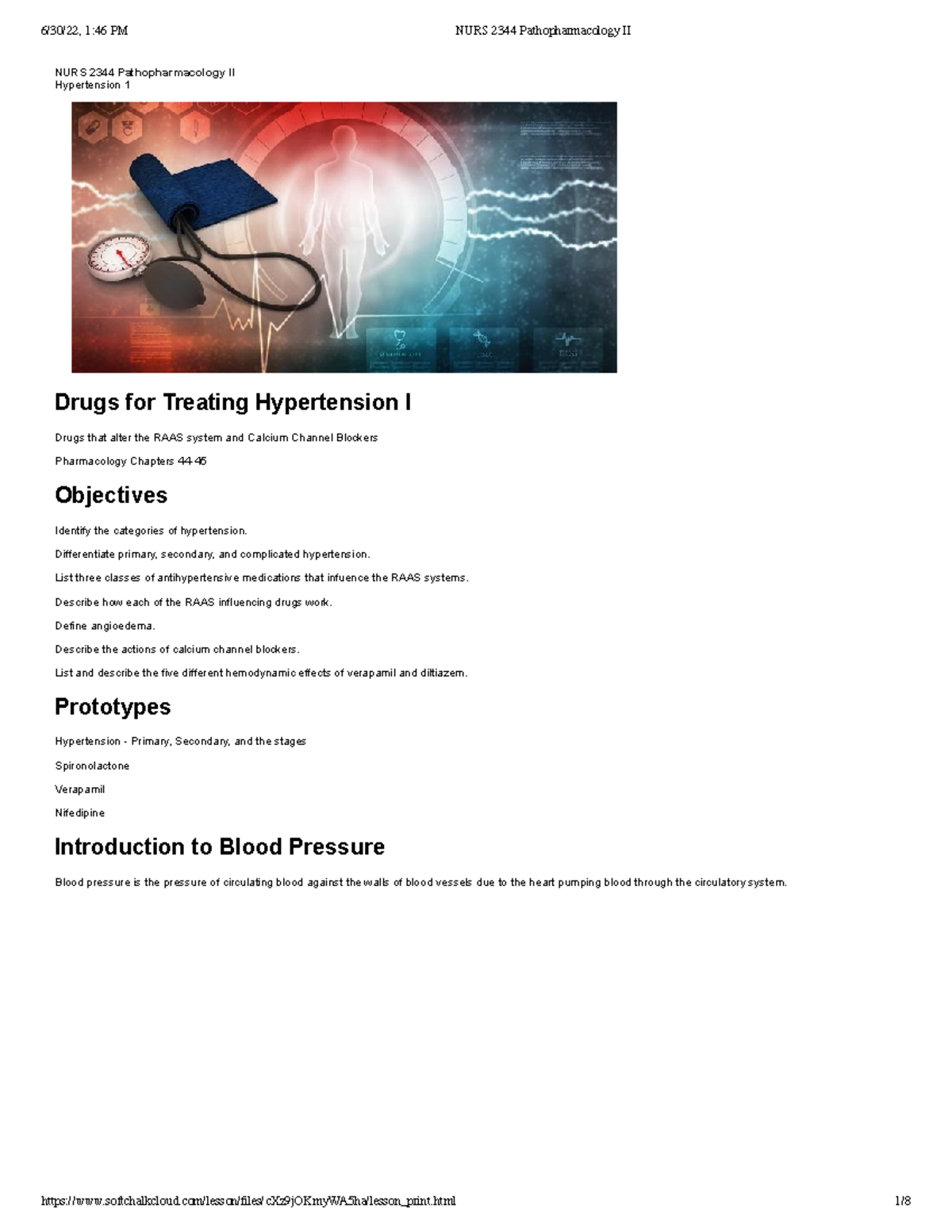 NURS 2344 Pathopharmacology II (6) - NURS 2344 Pathopharmacology II ...