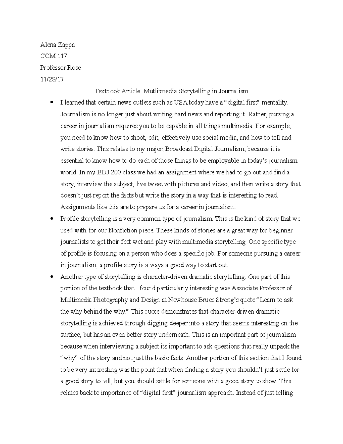 COM 117 Textbook Article - Alena Zappa COM 117 Professor Rose 11/28 ...