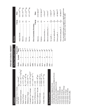 Phys30 databooklet - Physics 30 data booklet - PHYSICS DATA SHEET ...
