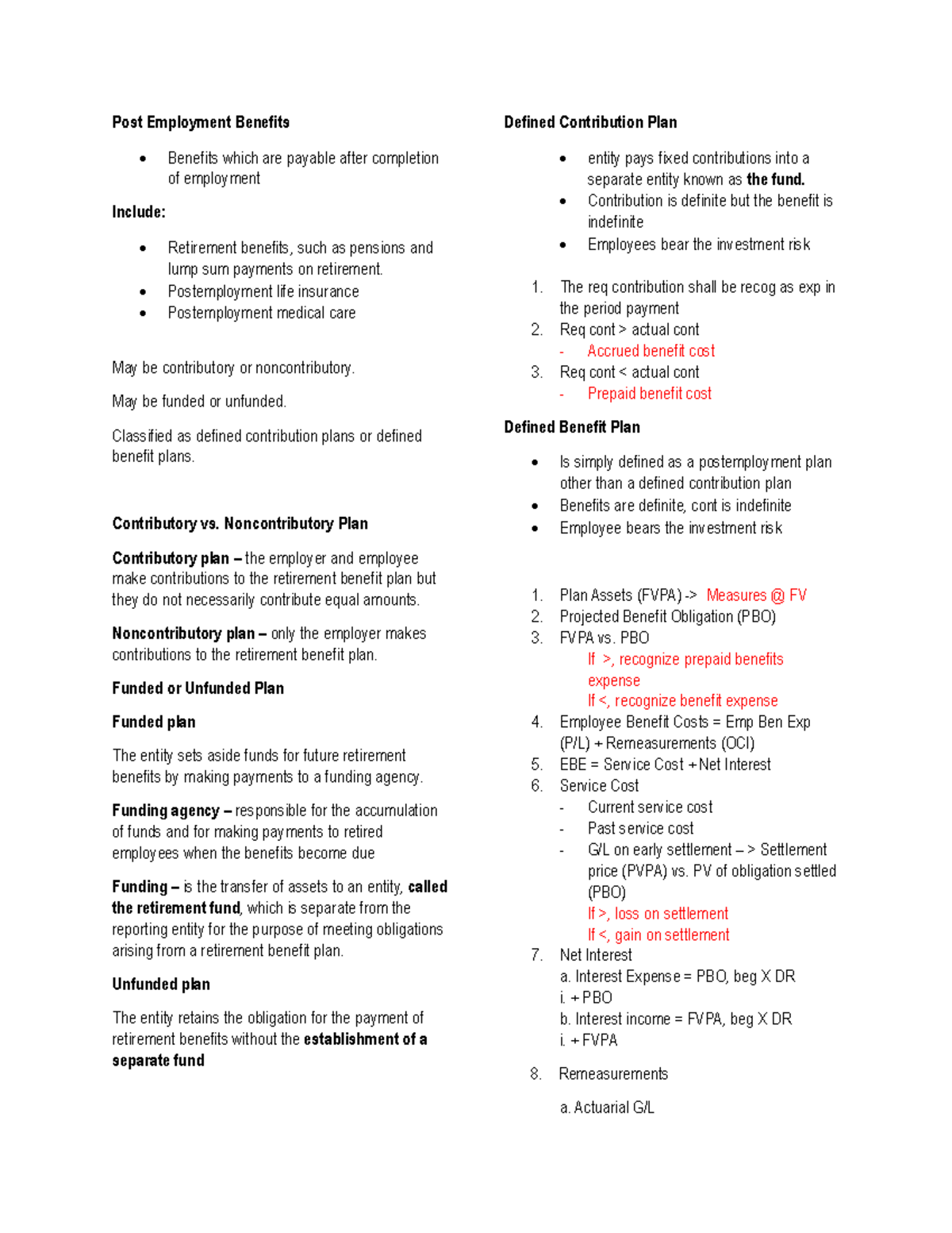 PEB AFIT - pbe - Post Employment Benefits - Benefits which are payable after completion of - Studocu