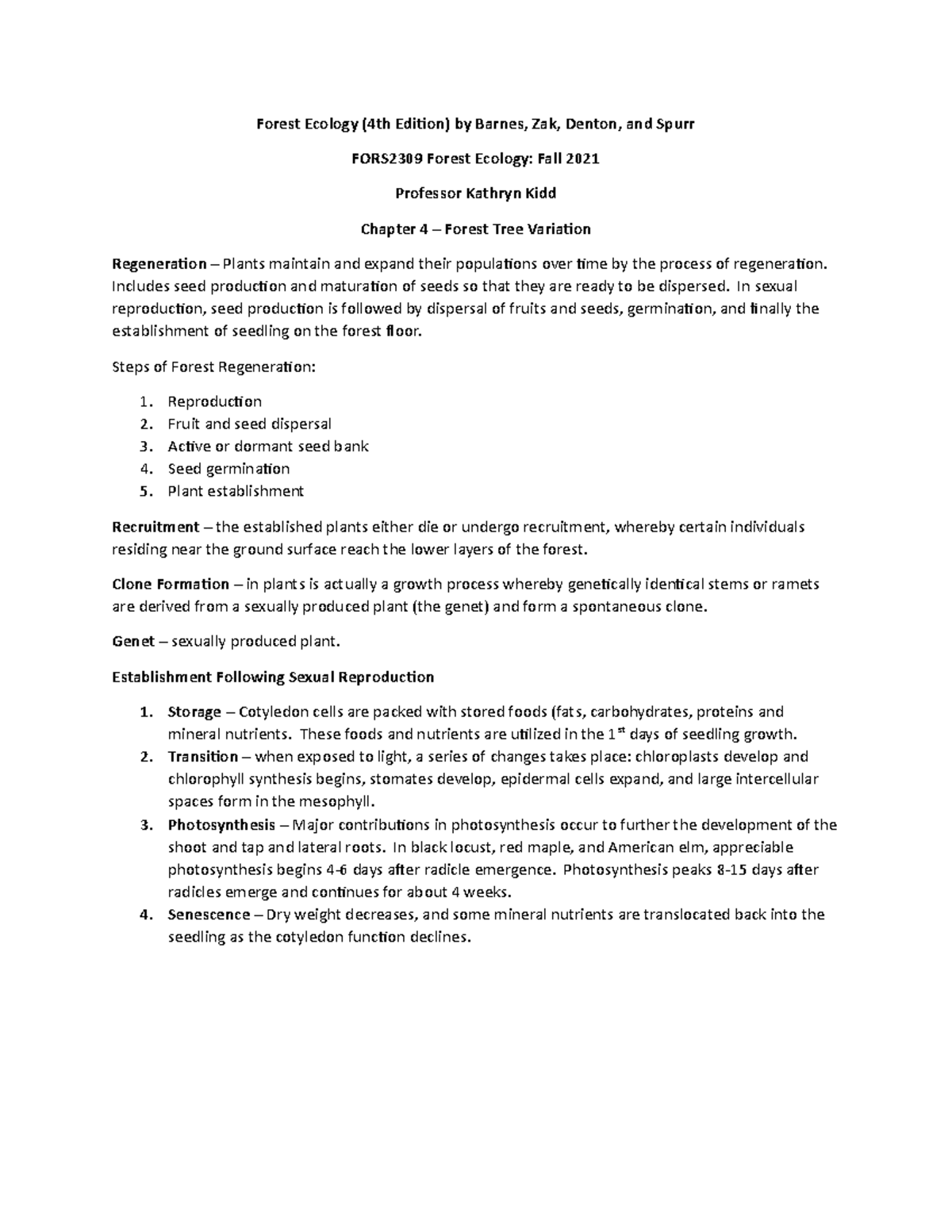 FORS2309 Forest Ecology Chapter 5 - Forest Ecology (4th Edition) by ...