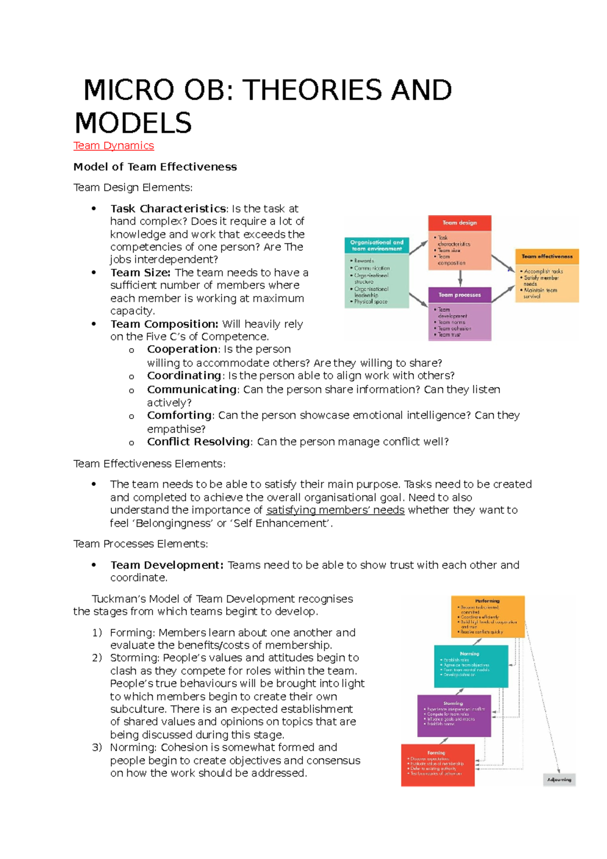 Theories and Models used in Organisational Behaviour - MICRO OB ...