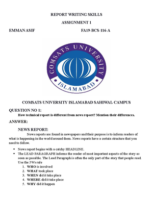 Rws past paper 1 - Rws assignment of Comsats university Islamabad ...