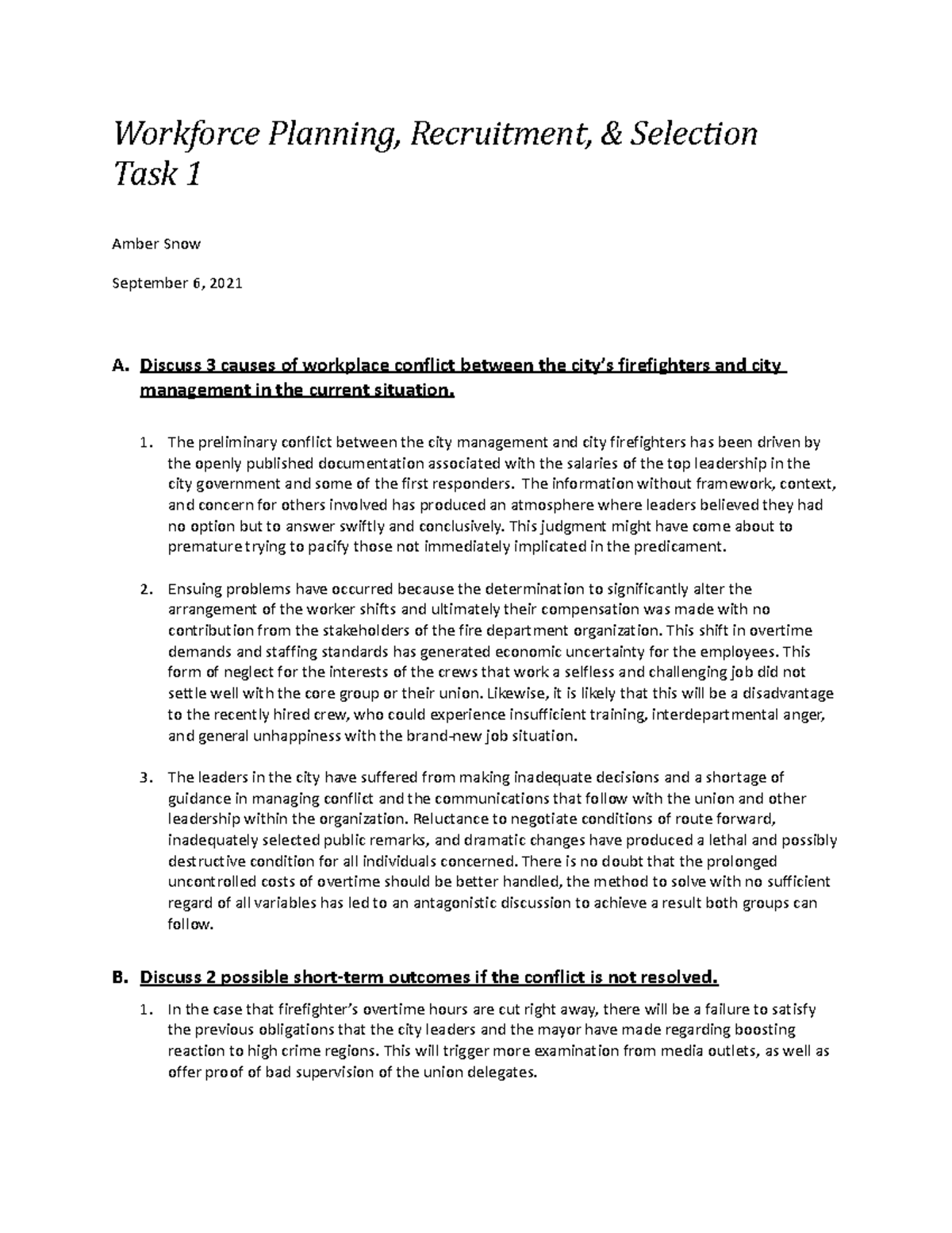 Workforce planning Task 2 - Workforce Planning, Recruitment ...