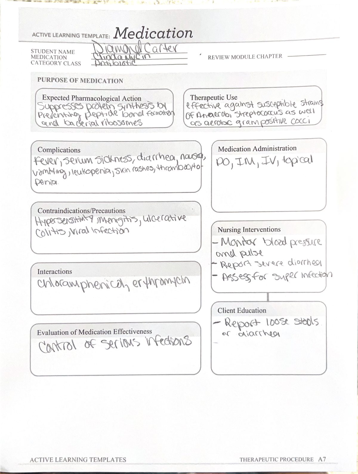 Medication Templates Week 6 - 4125 - Studocu