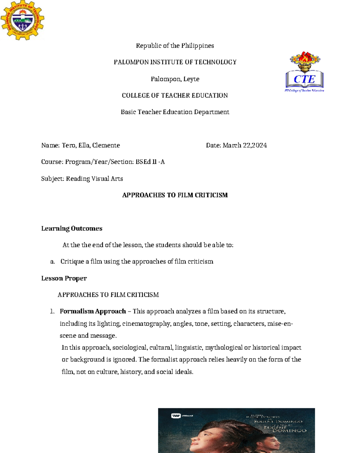 ELLA-RVA- Outline 103926 - Republic of the Philippines PALOMPON ...