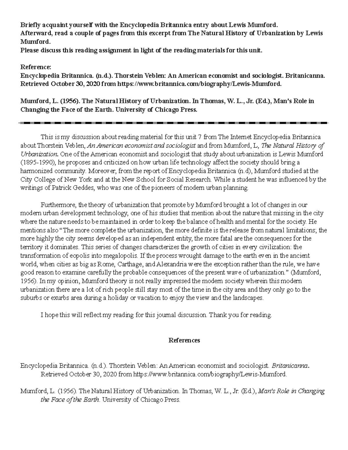 Unit 7 - Learning Journal - Briefly acquaint yourself with the ...