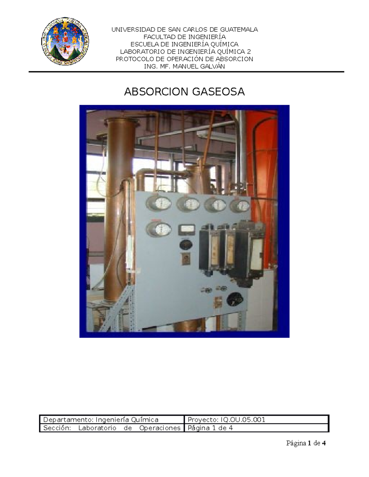 Absorción - Ejemplos - FACULTAD DE INGENIERÍA ESCUELA DE INGENIERÍA ...