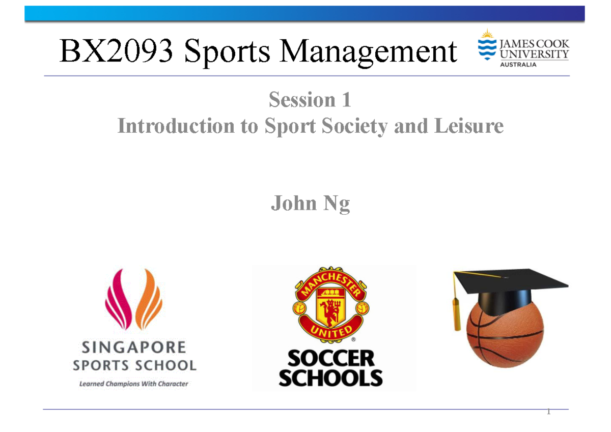 Sports management lec 1 - BX2093 Sports Management Session 1 ...