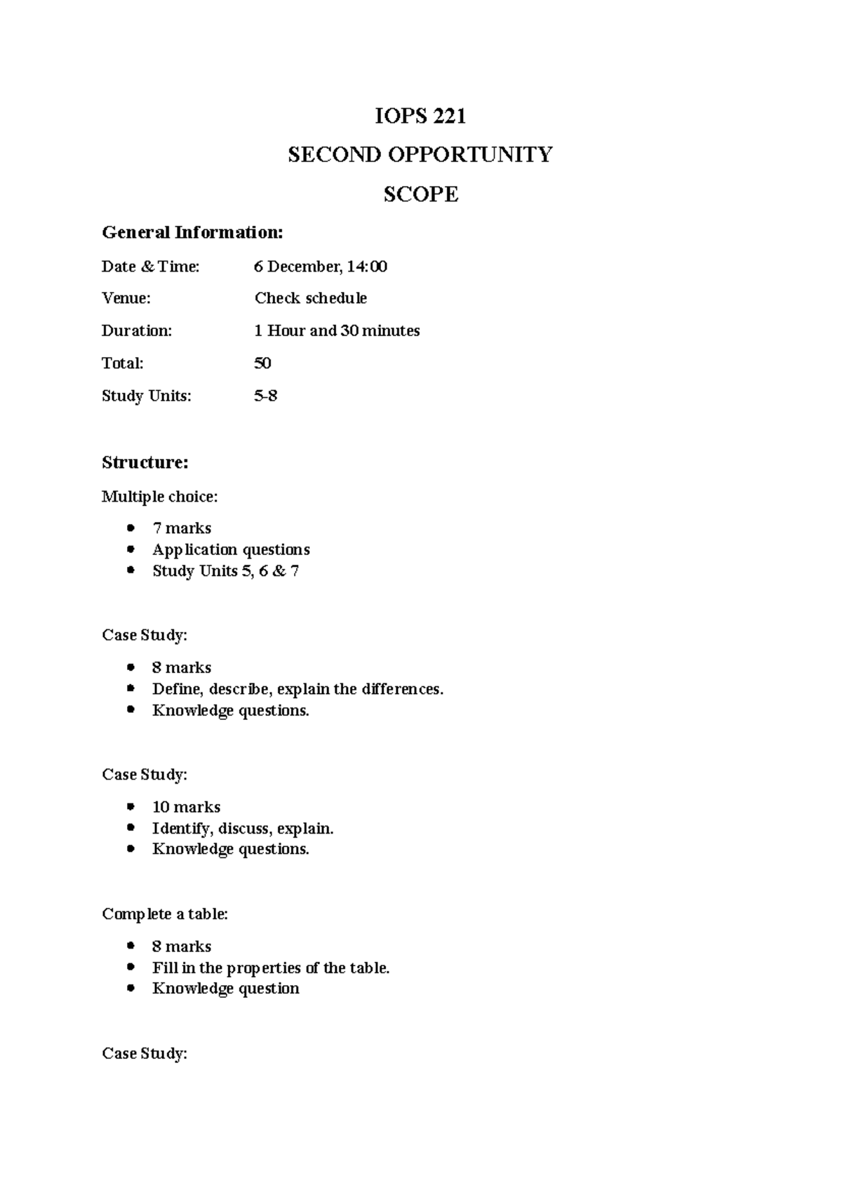IOPS 221 2nd Opp Scope - Iops221 - IOPS 221 SECOND OPPORTUNITY SCOPE ...
