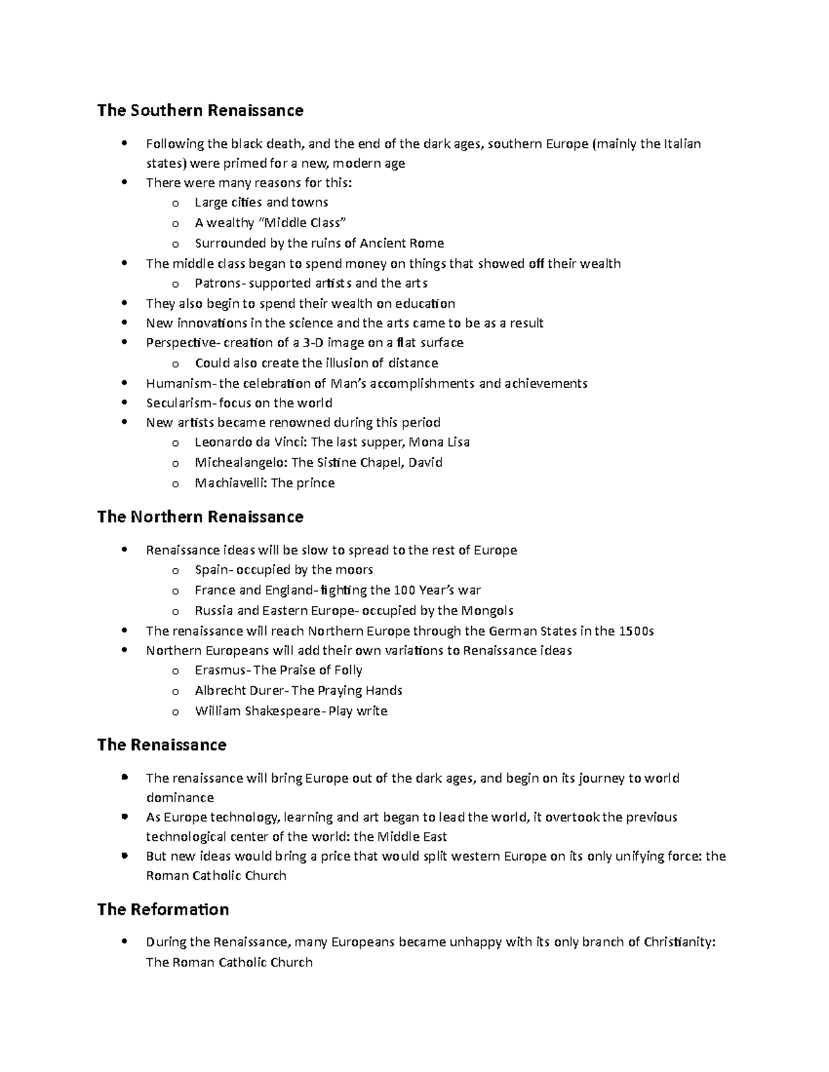 World history notes - The Southern Renaissance Following the black ...