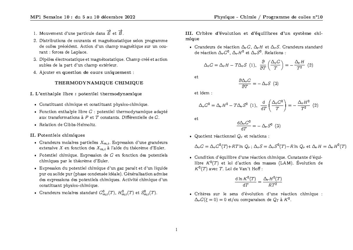 Download(10) - Physical - MP1 Semaine 10 : du 5 au 10 décembre 2022 Physique - Chimie ...
