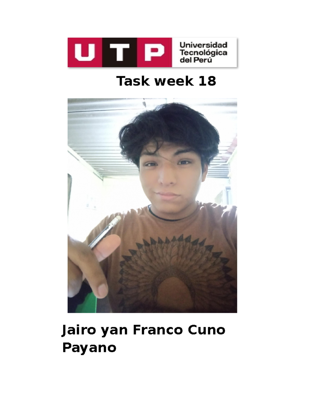 Trabajo final week 11 - Computer Science SL - Universidad T P Tecnológica del Perú Task week 18 ...