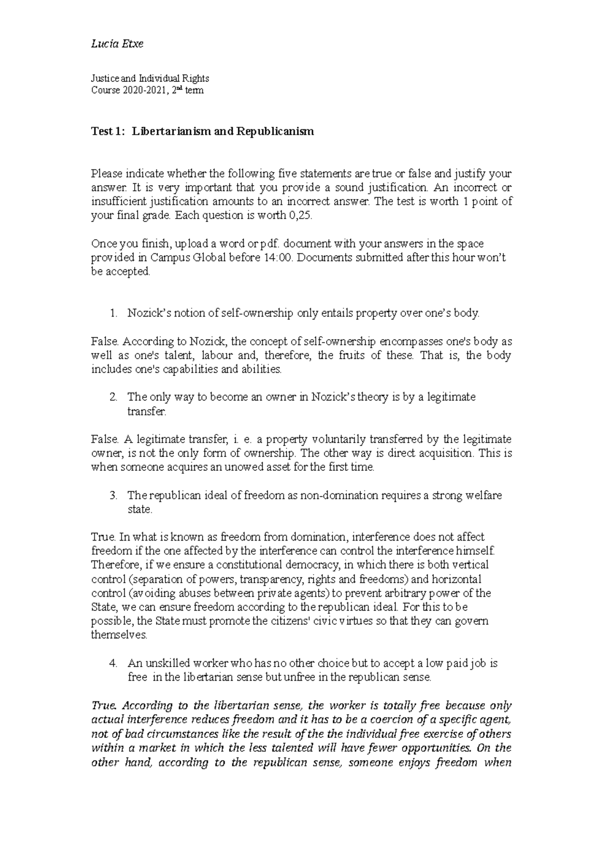 Ejemplo Test 2 Justice - Lucia Etxe Justice and Individual Rights ...