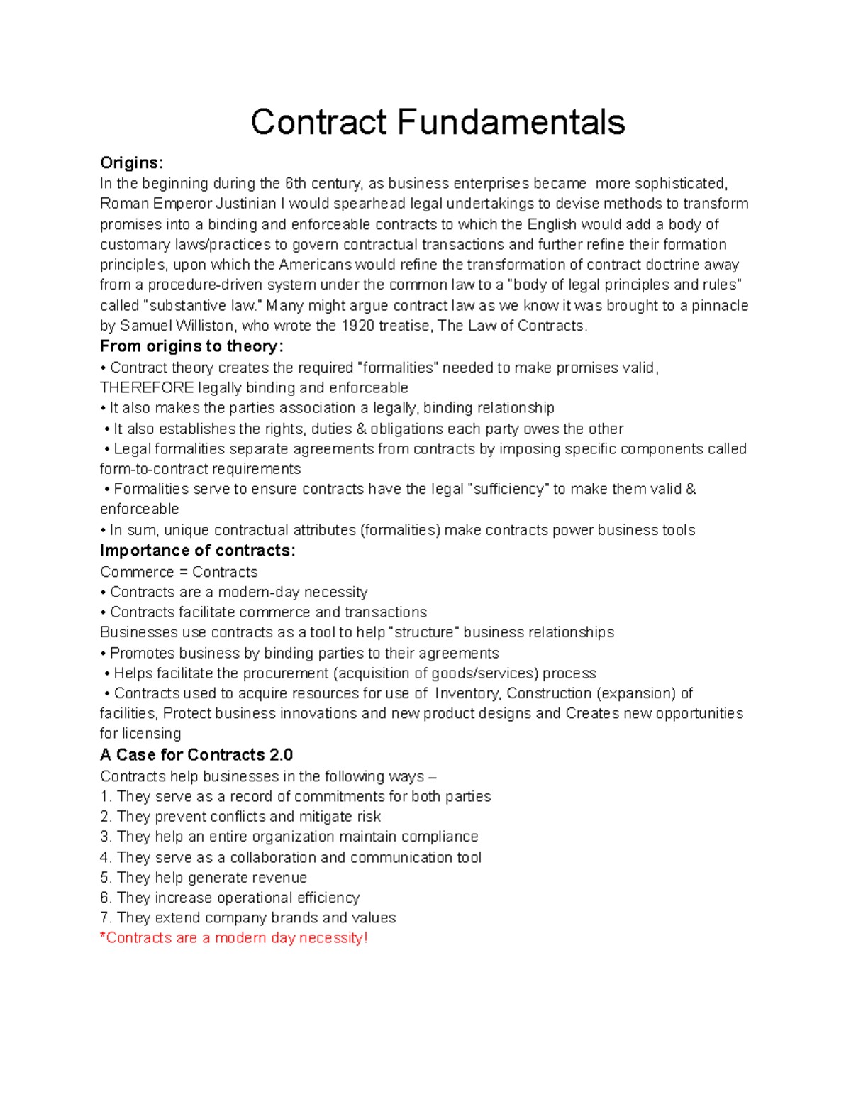 Contract Fundamentals - Contract Fundamentals Origins: In the beginning during the 6th century ...