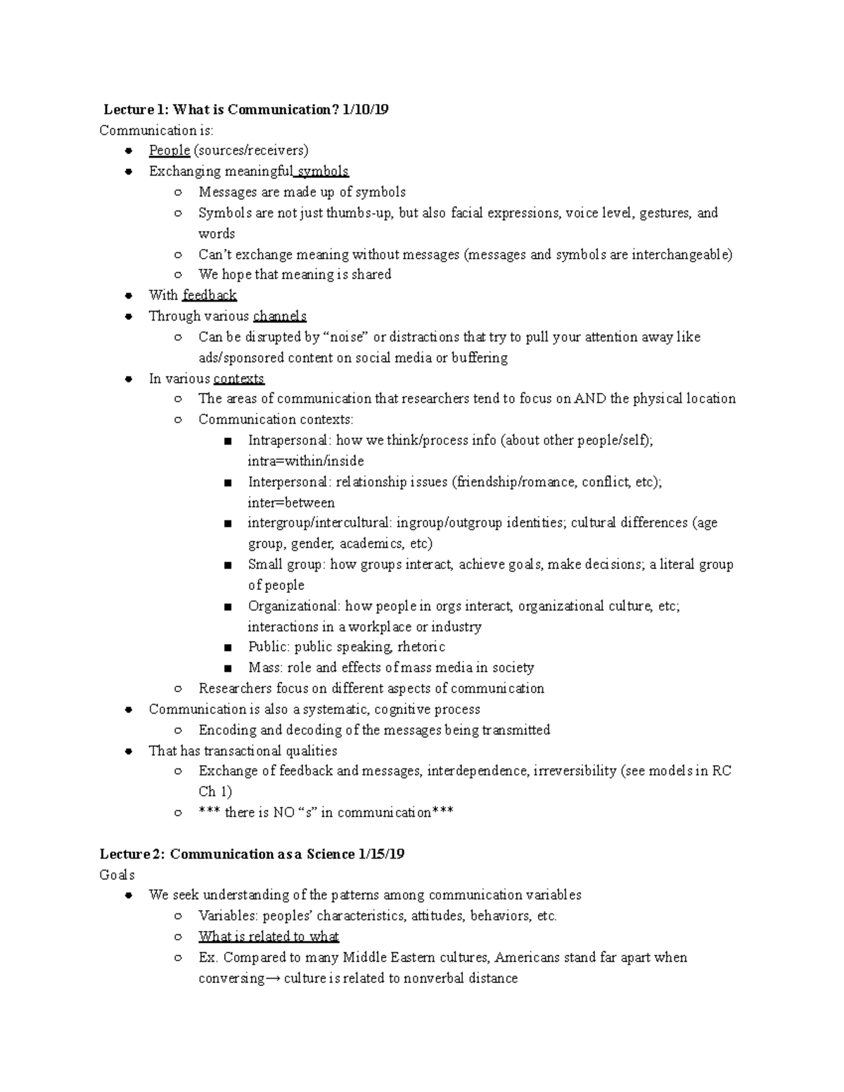 COMM 1 Lecture Notes - Professor Mullin, D WINTER 2019 - Lecture 1 ...