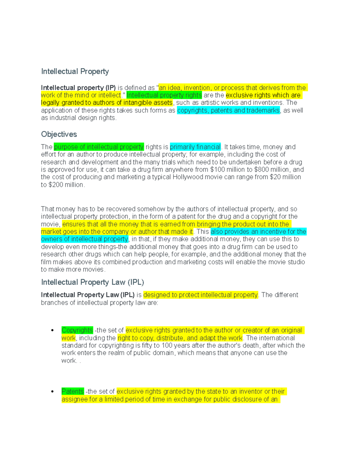 Lesson 9 Intellectual Property - Intellectual Property Intellectual ...