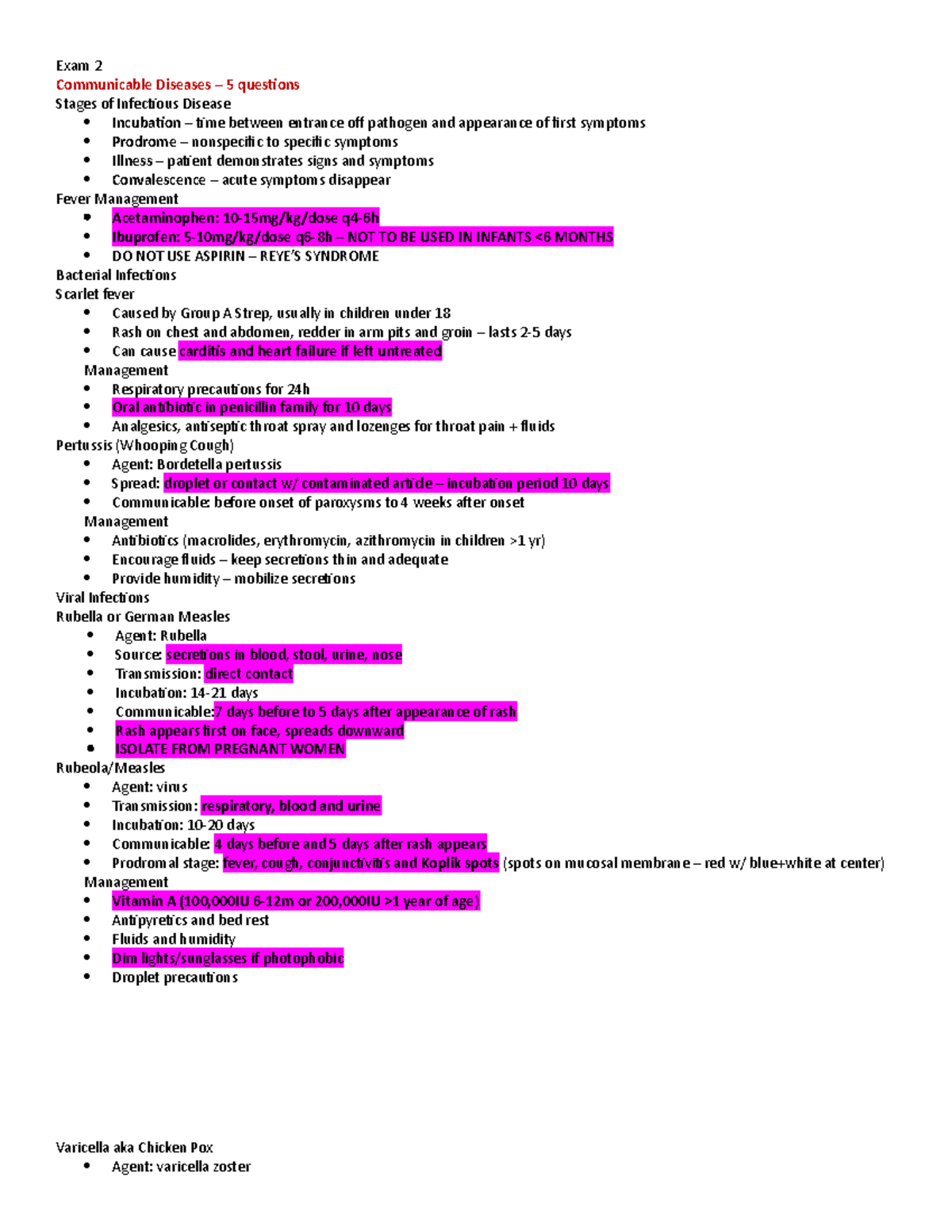 Exam 2 - Covers communicable disease and communication. - Exam 2 ...