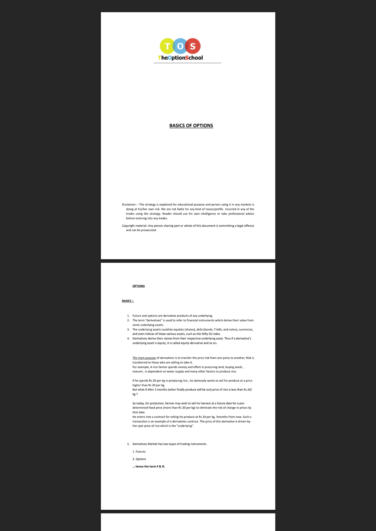 Basics Of Options - ertwertw - finance - Studocu