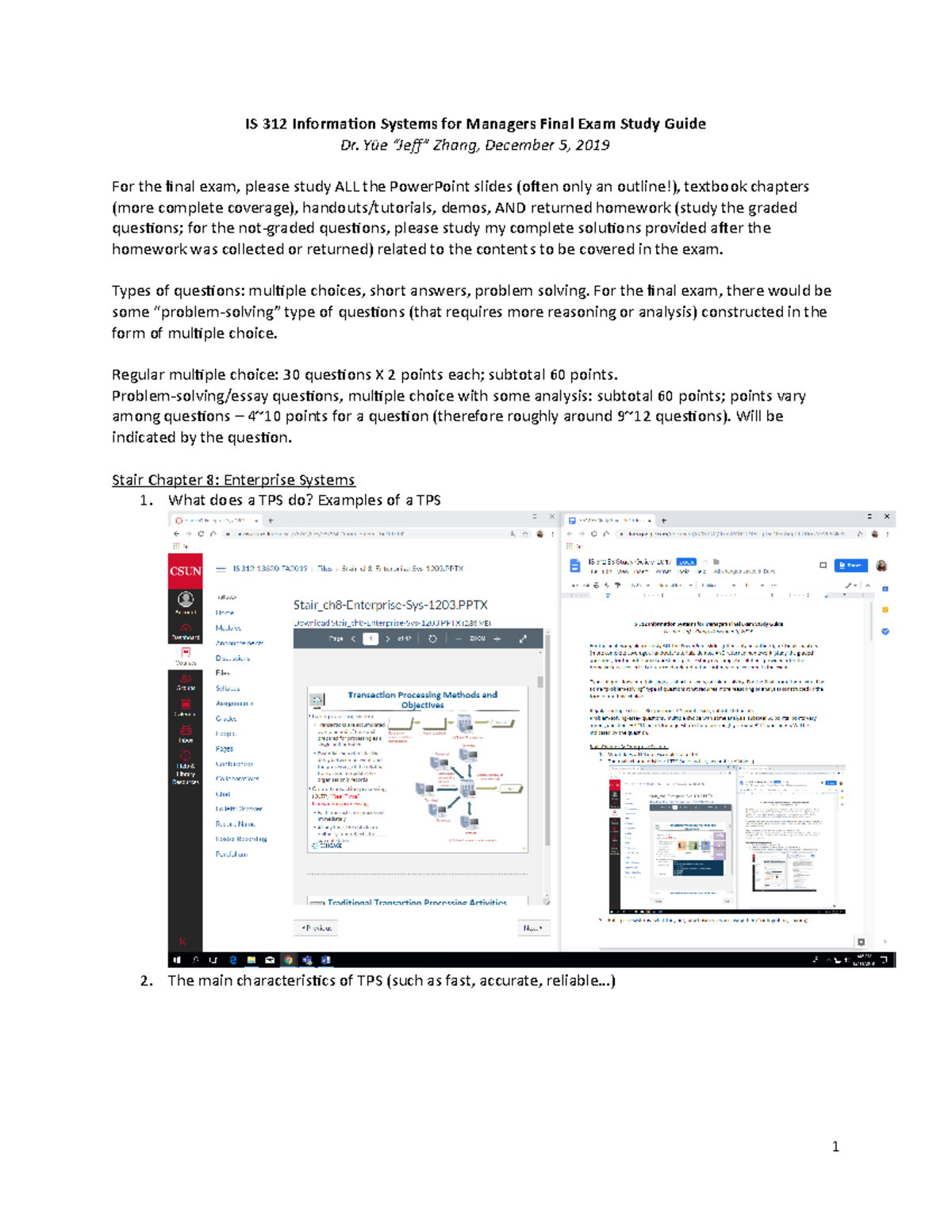 IS 312 E3 Study Guide-2019 - IS 312 Information Systems for Managers ...