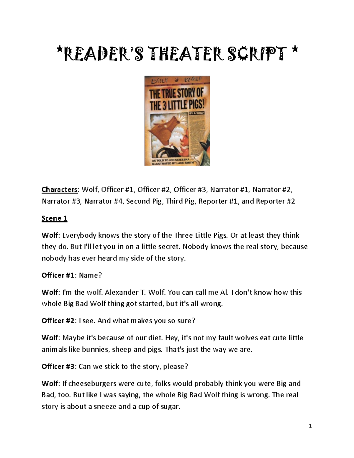 Inbound 1273890009867098904 - *READER’S THEATER SCRIPT * Characters ...