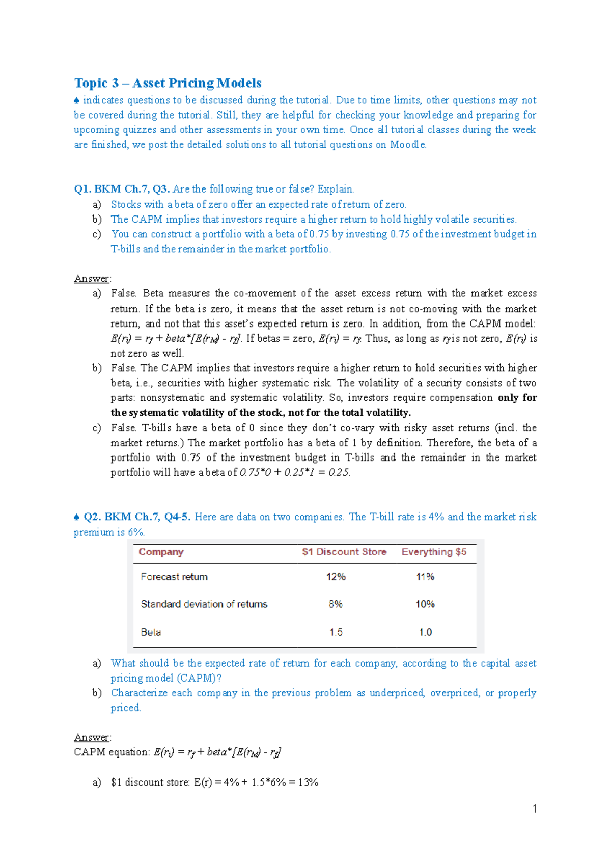 Tute 3 Ans - really good answers for tute questions - Topic 3 – Asset ...