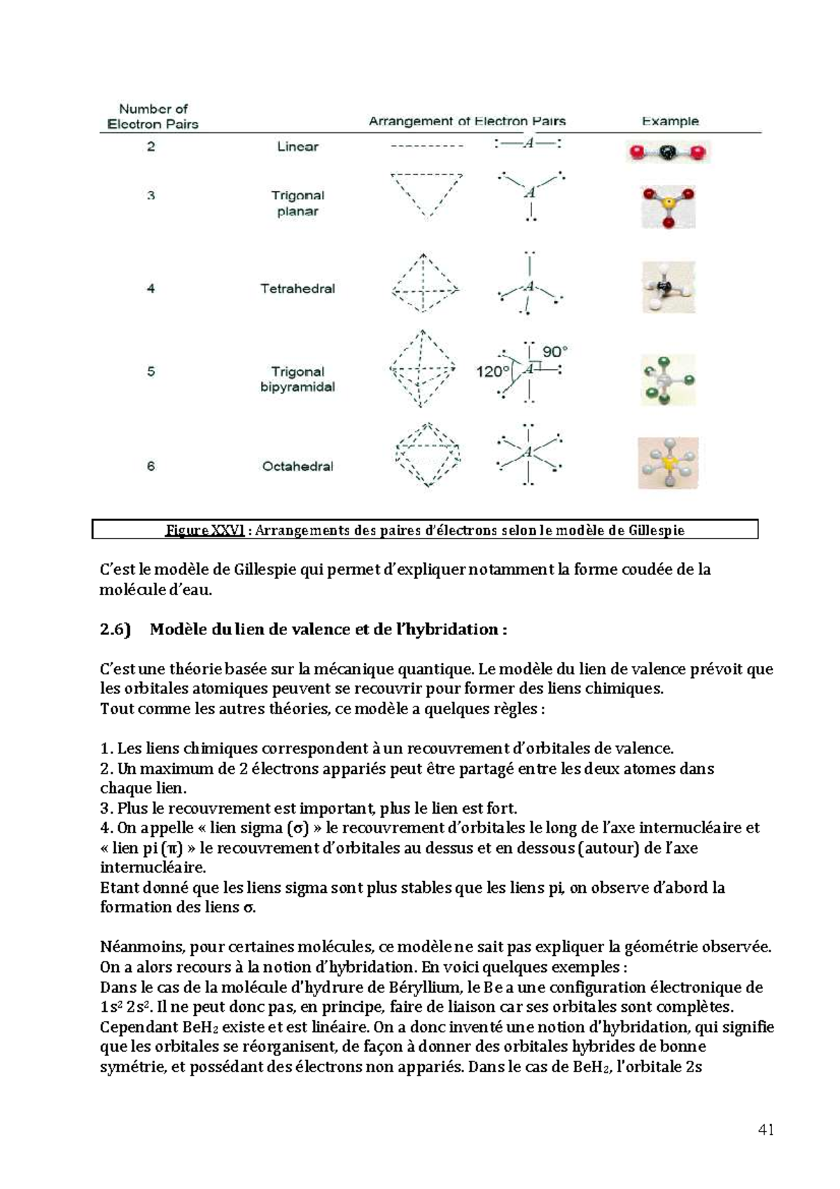 Chimie Résumé-pages-41-44 - C’est le modèle de Gillespie qui permet d ...