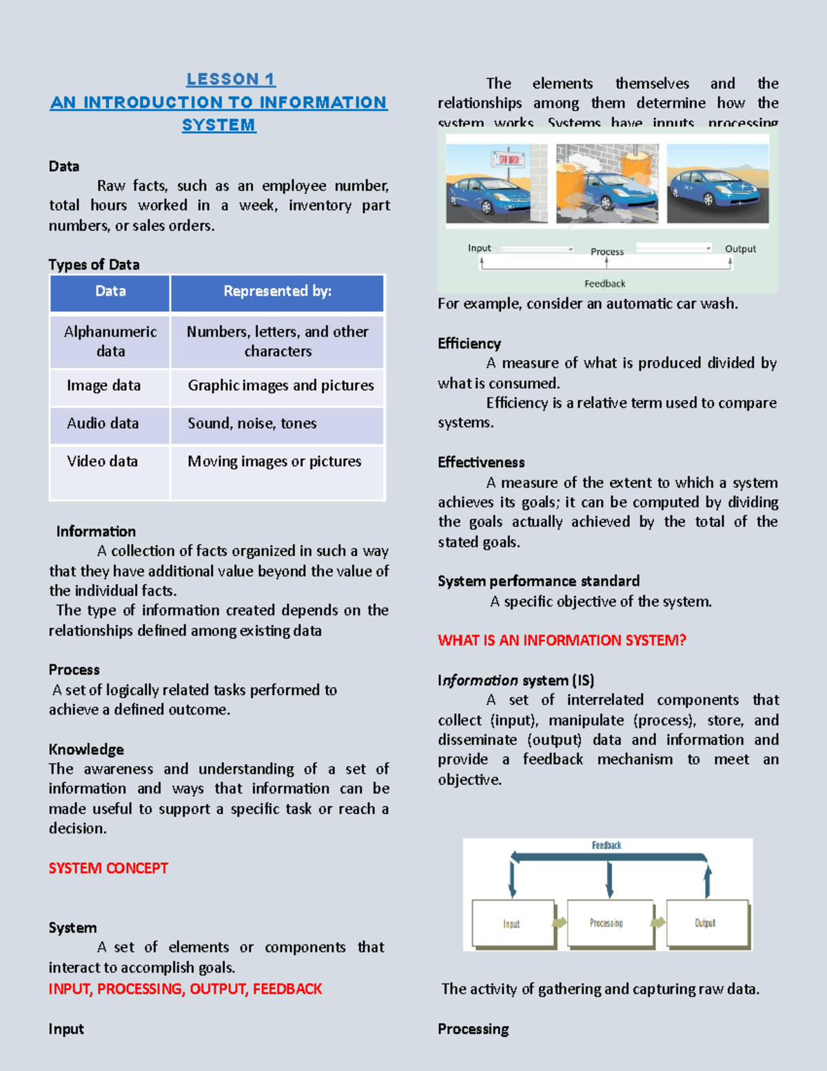 System Integ Reviewer - LESSON 1 AN INTRODUCTION TO INFORMATION SYSTEM ...