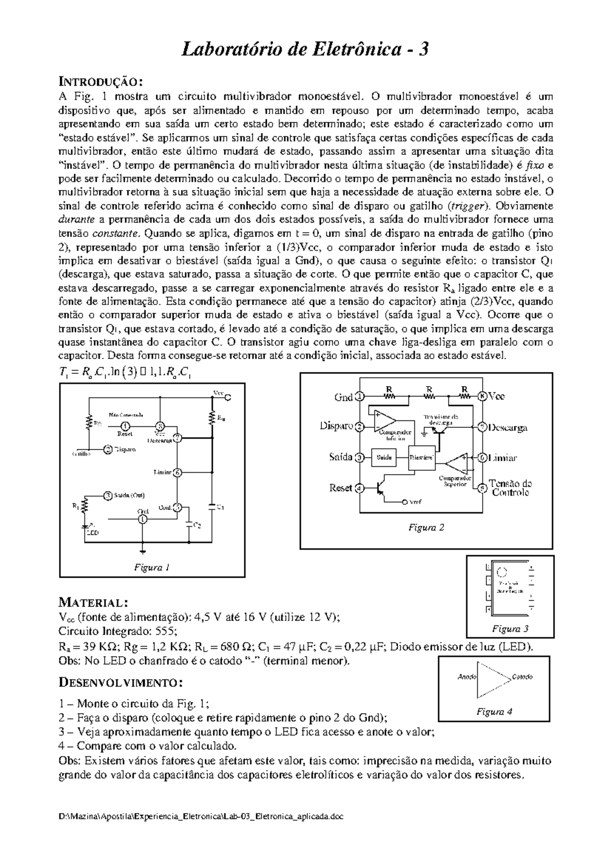 Laboratorio Eletronica aplicada - Laboratório de Eletrônica - 3 - Studocu