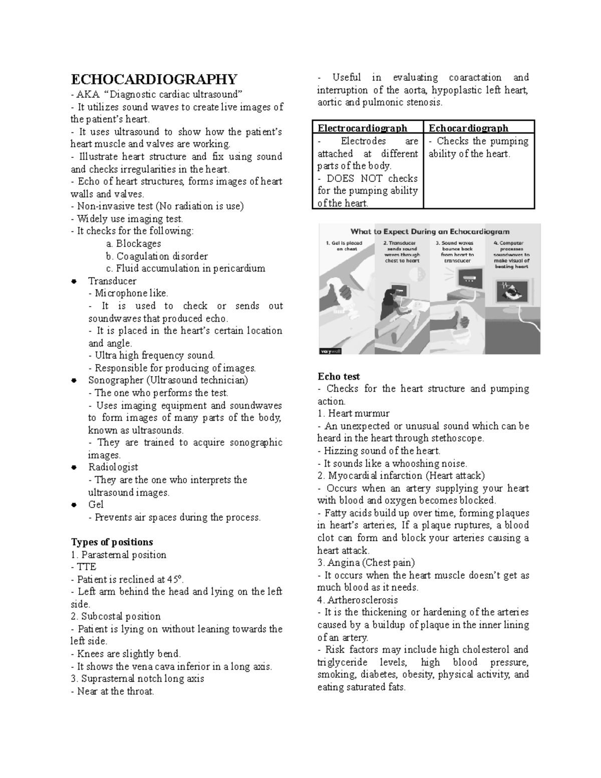 Echocardiography - ECHOCARDIOGRAPHY AKA “Diagnostic cardiac ultrasound ...