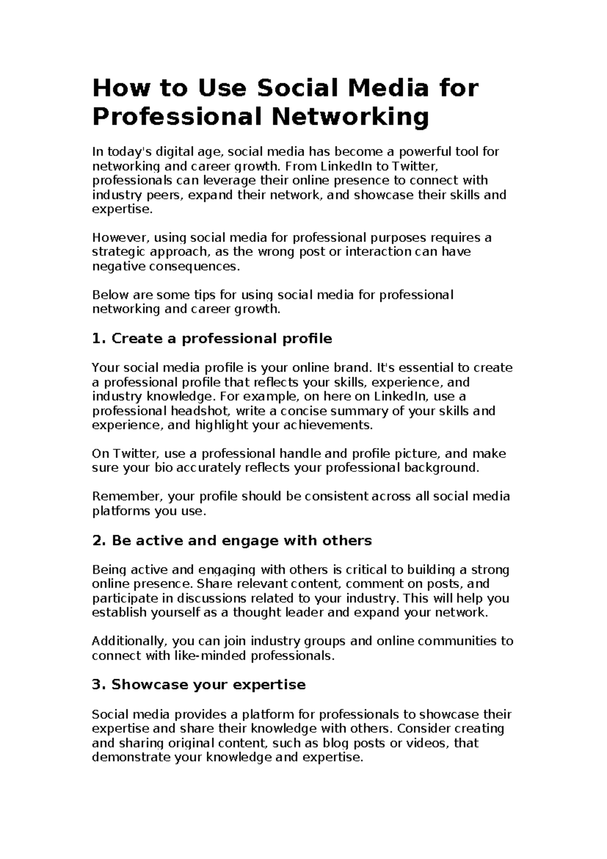 Social Media for Professional Networking - How to Use Social Media for ...