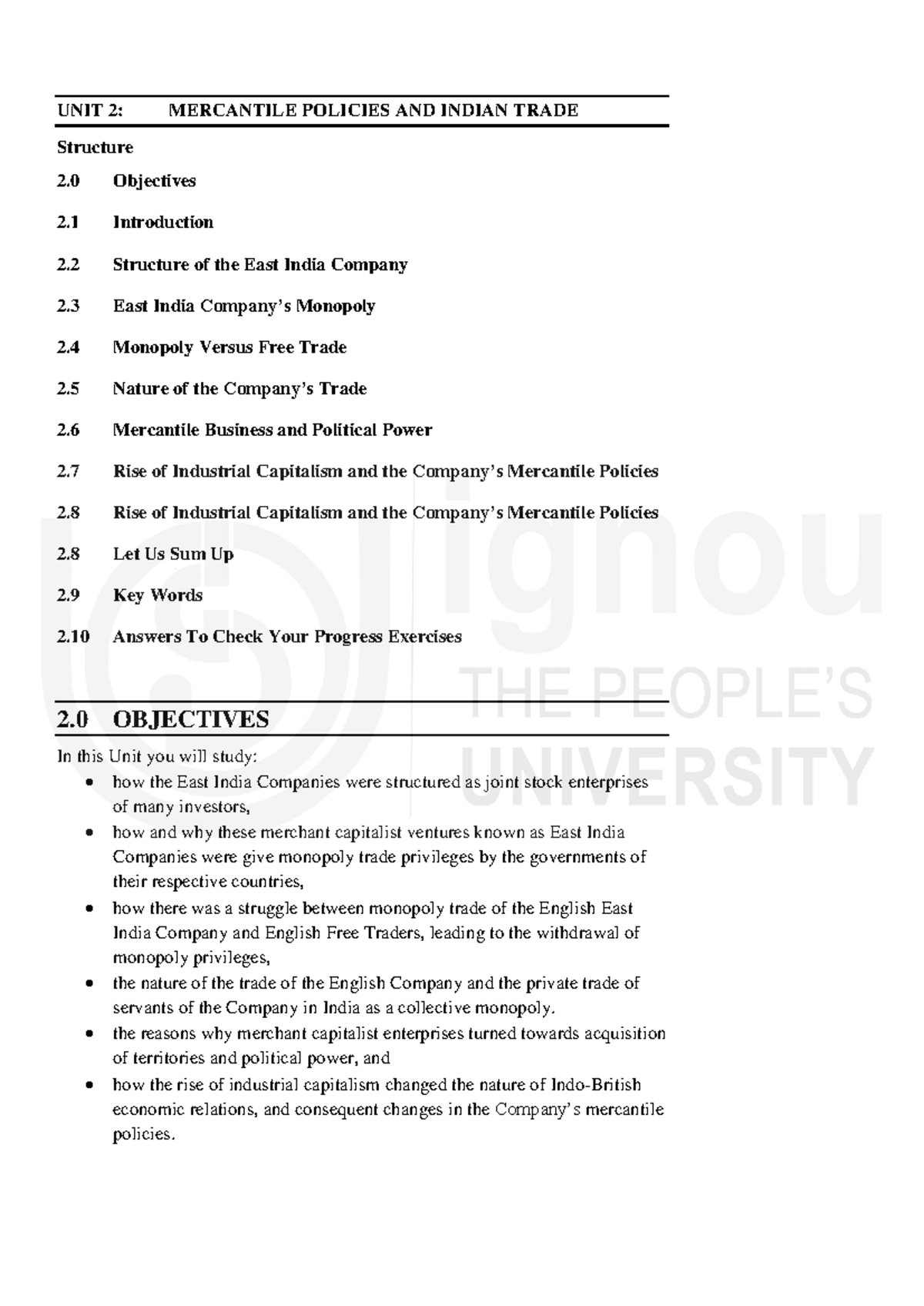 Unit-2 - Useful for all - UNIT 2: MERCANTILE POLICIES AND INDIAN TRADE Structure 2 Objectives 2 ...