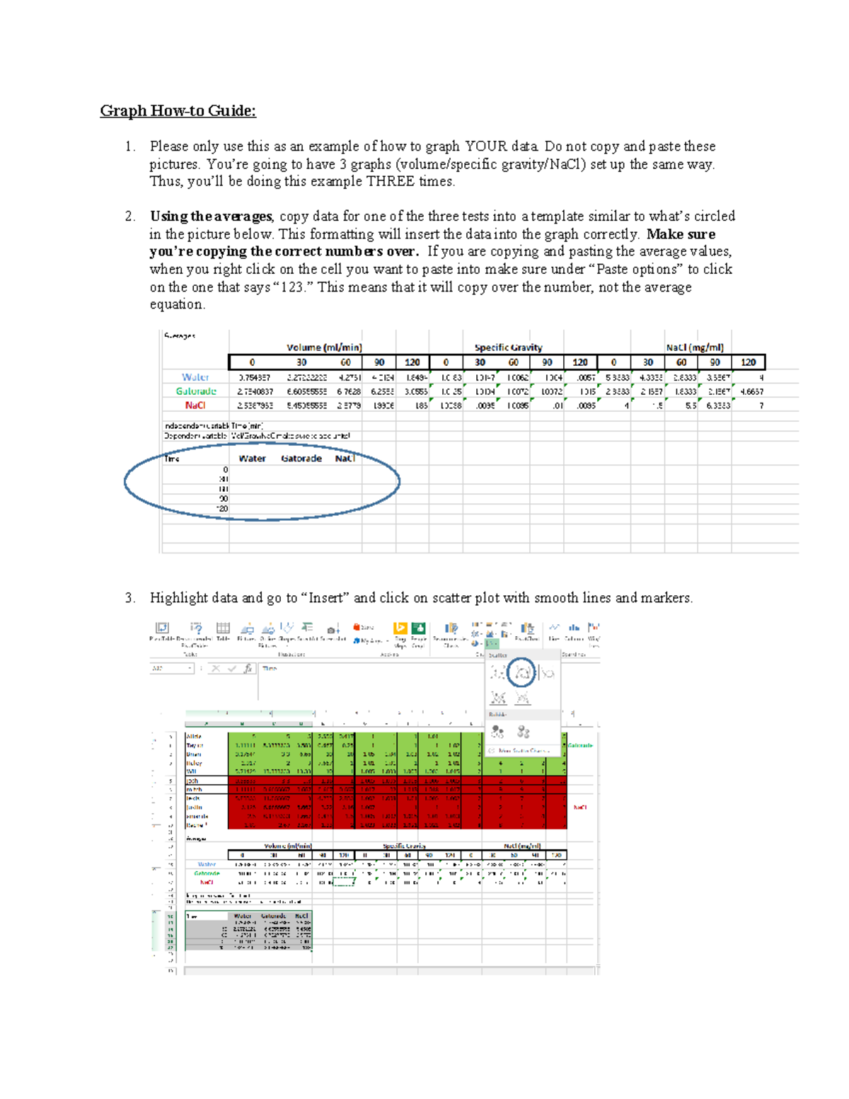 Graphing Instructions - Graph How-to Guide: Please only use this as an ...