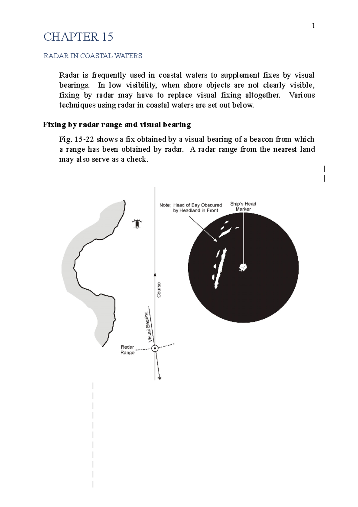 Chapter 15 Landfalls AND LONG- Range Fixing ( Radar IN Coastal Waters ...