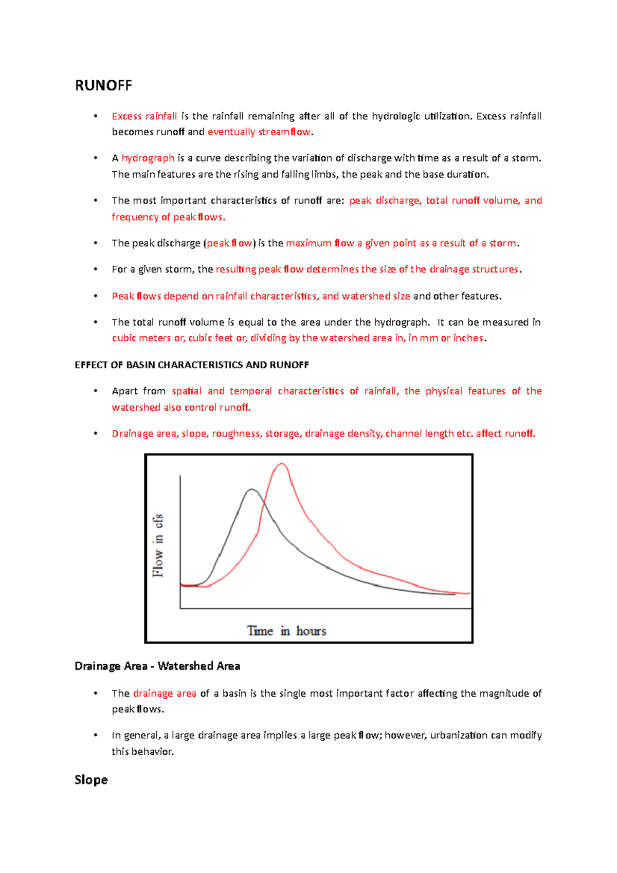 Runoff - Runiff - RUNOFF Excess rainfall is the rainfall remaining ...