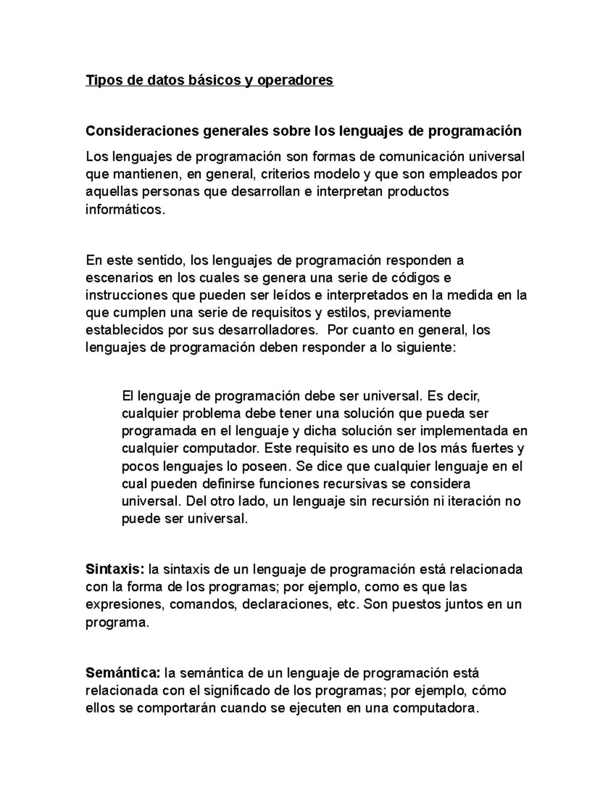 Taller De Algoritmos Y Estructura De Datos I Tipos De Datos Básicos Y Operadores