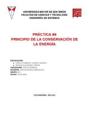 Practica 2 circuitos II - INFORME II : EL CIRCUITO RC EN DC Universidad Mayor de San Sim ́on ...