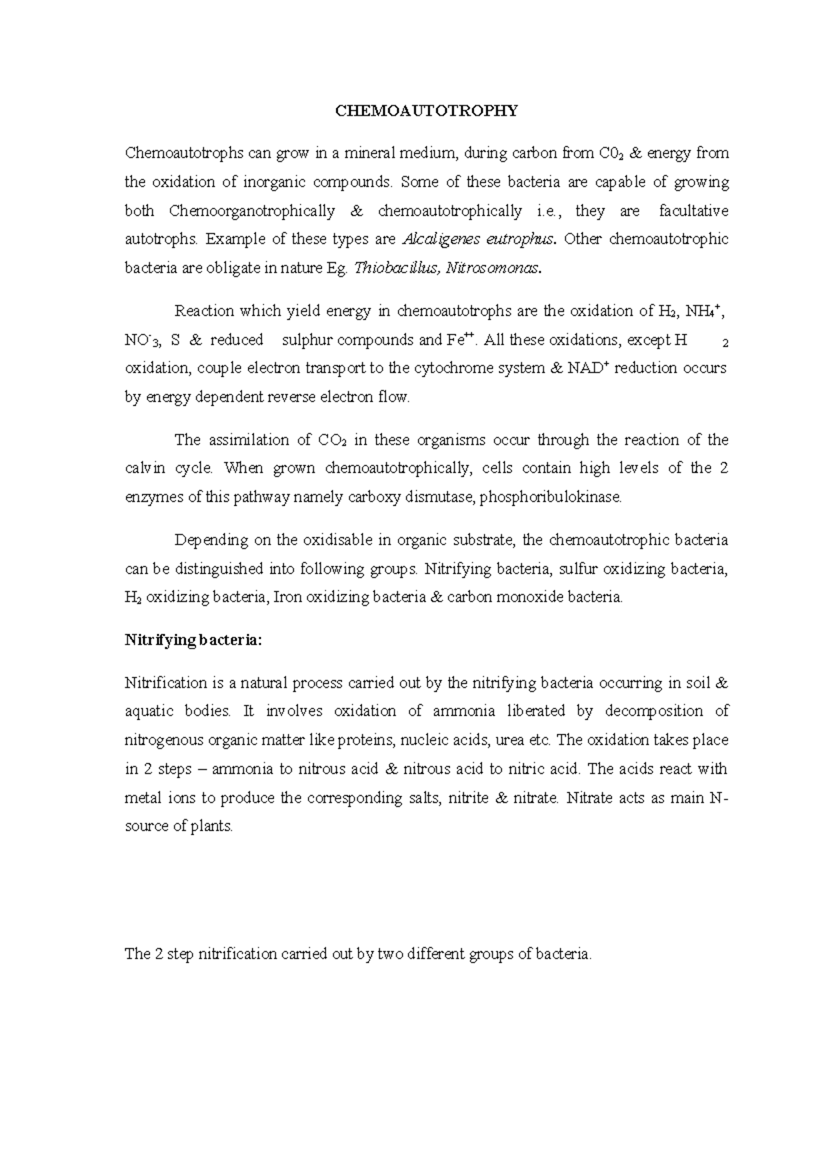 Chemoautotrophy Phototrophy Bacteriophages - Microbiology - AMU - Studocu