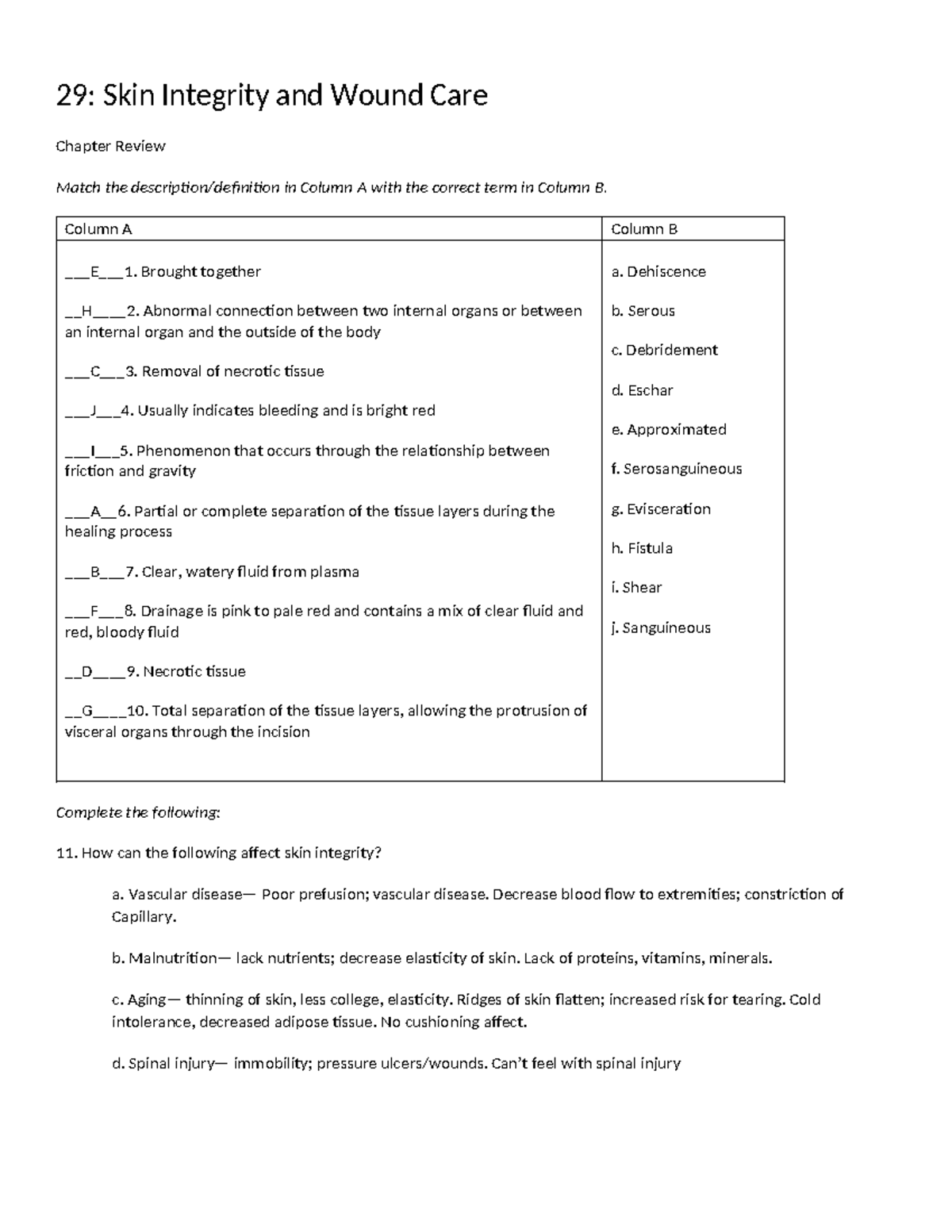 29 Skin Integrity and Wound Care Students - 29: Skin Integrity and ...
